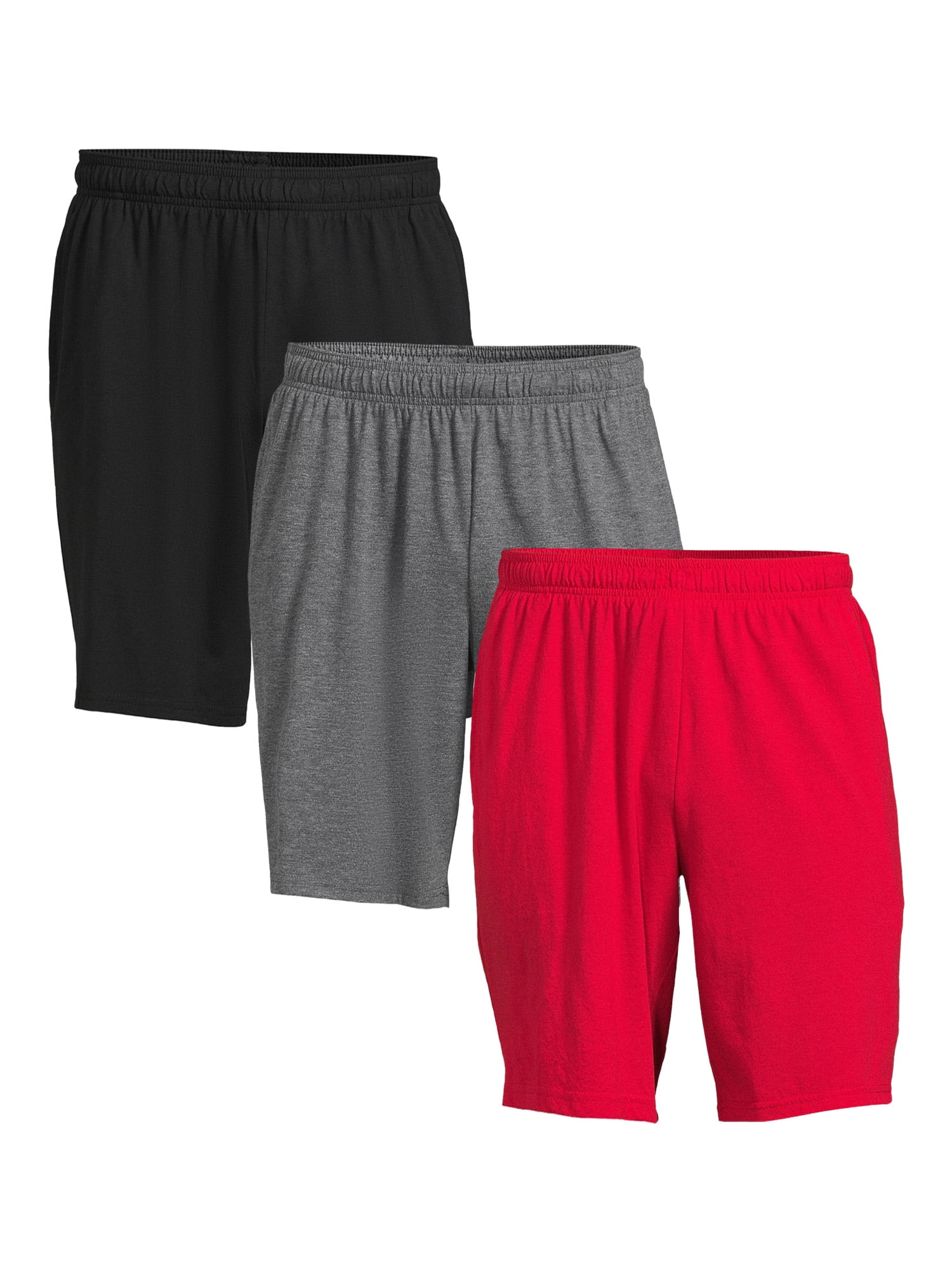 Athletic Works Men's and Big Men's Knit Shorts, 3-Pack, Sizes S-3XL ...