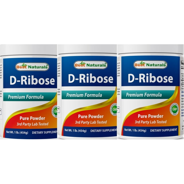 Best Naturals Pure D-Ribose Supplements, 3 Pack 1 Lb Powder (Total 3 Lb ...