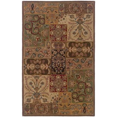 Geometric Area Rug in Green and Red (7 ft. 6 in. L x 5 ft. W) - Walmart.com
