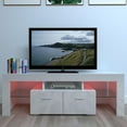 UBesGoo TV Stand with LED Lights,High Gloss Media Console Cabinet,with ...