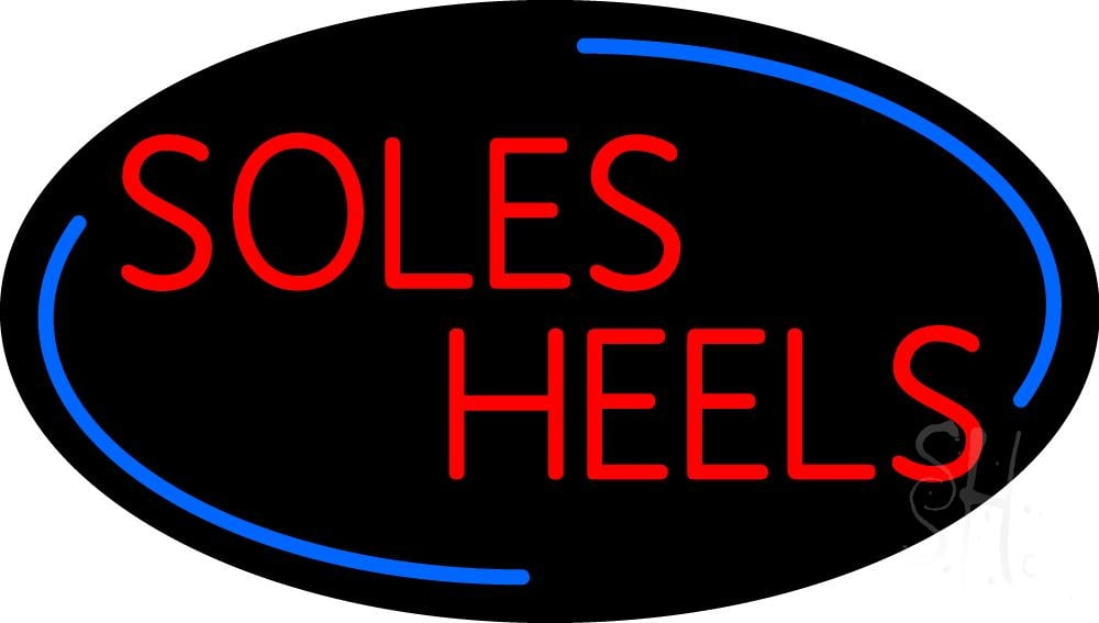 Red Soles Heels LED Neon Sign 13 x 24 - inches, Black Square Cut ...
