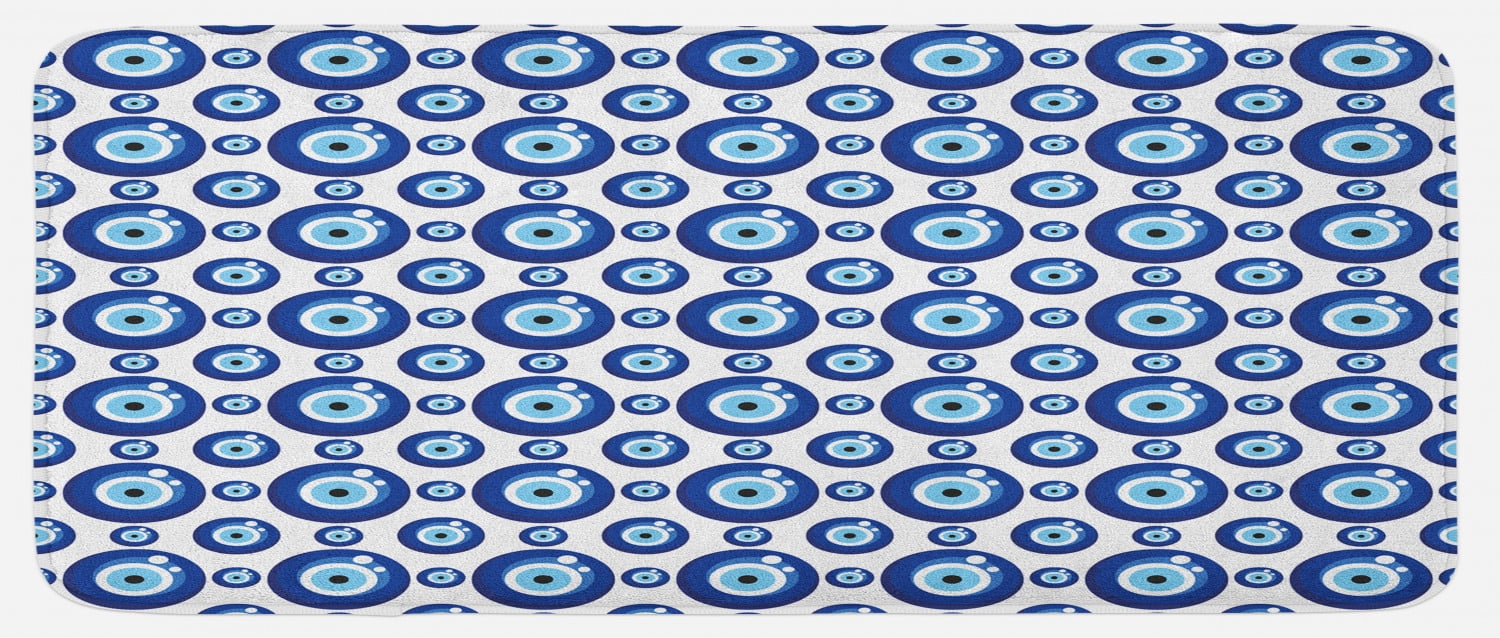 Evil Eye Kitchen Mat, Symmetrical Pattern All Seeing Eye Superstitious ...