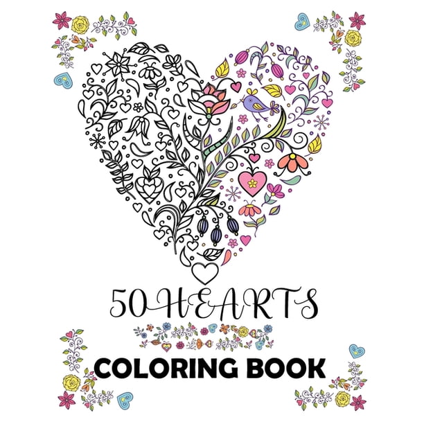 50 Hearts Coloring Pages