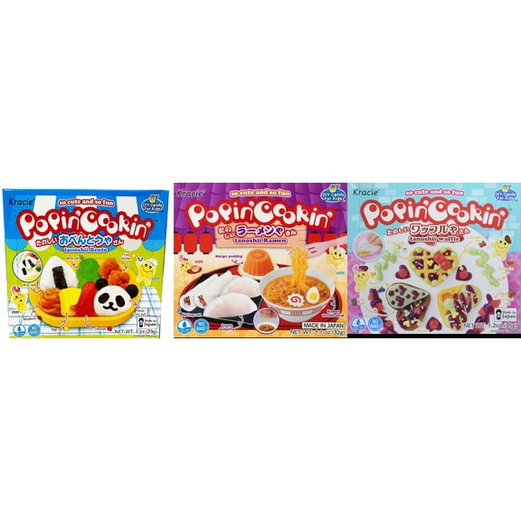 3 Pack Kracie Popin Cookin DIY Candy Kit, 3 Mixed Flavor (Bento ...