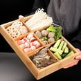 Divided Serving Platter Wood Snack Tray Kitchen Organizer, 6-Grid ...