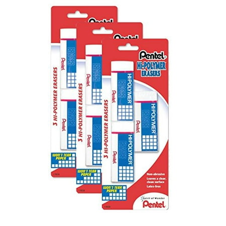 Pentel Hi-Polymer Block Eraser, Large, Pack of 9 | Walmart Canada