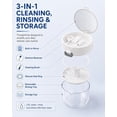 All-in-One Retainer Case with Cleaning Basket & Mirror, Denture Soaking ...