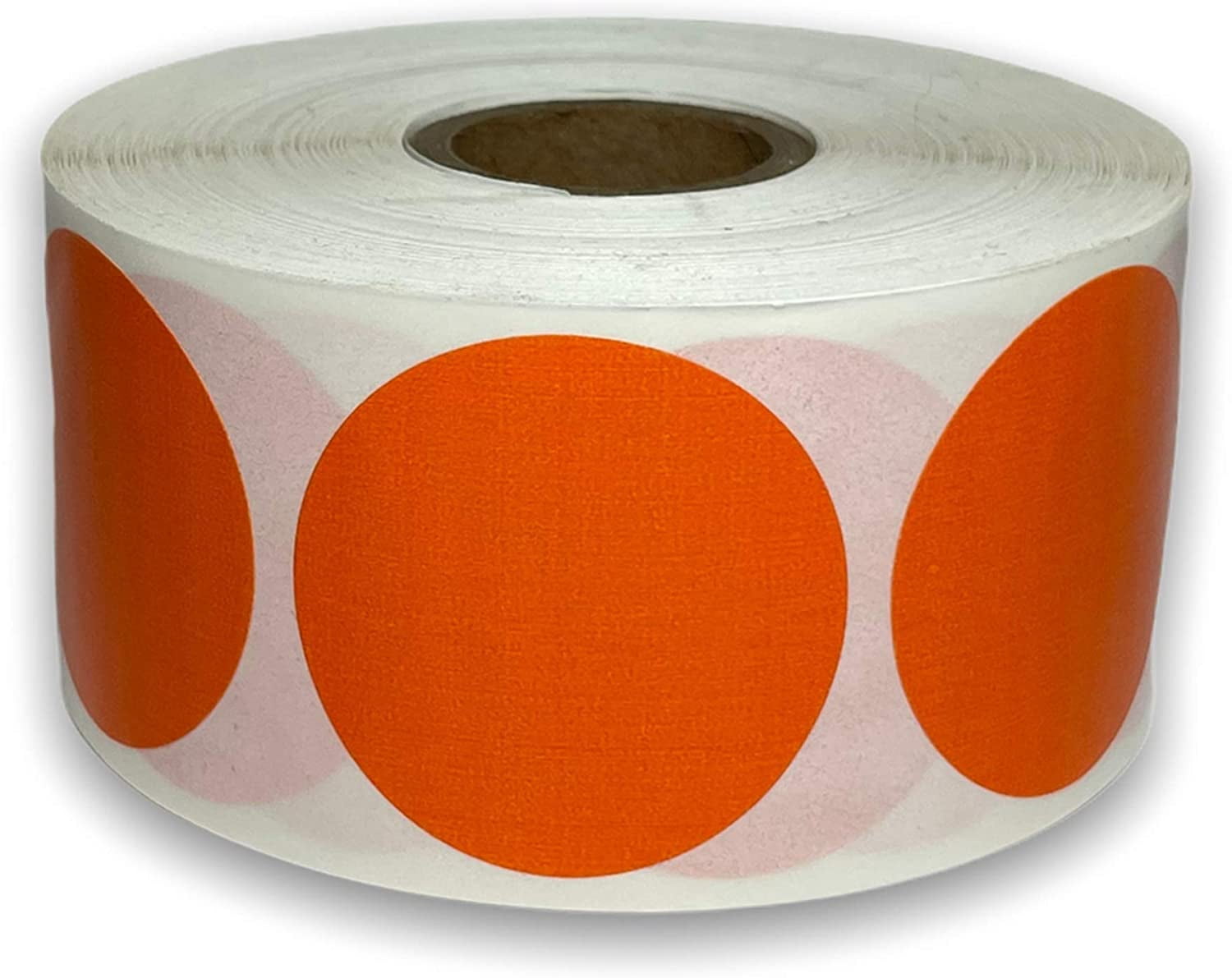 1 Roll 1" Round Blank Orange - Regular Circle Color Coding Coded ...