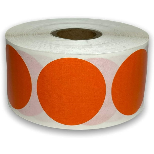 1 Roll 3/4" Round Blank Orange - Regular Circle Color Coding Coded ...