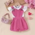 Afdoent Girls 2 Piece Outfits Summer Cute Flying Sleeve Top With Heart ...
