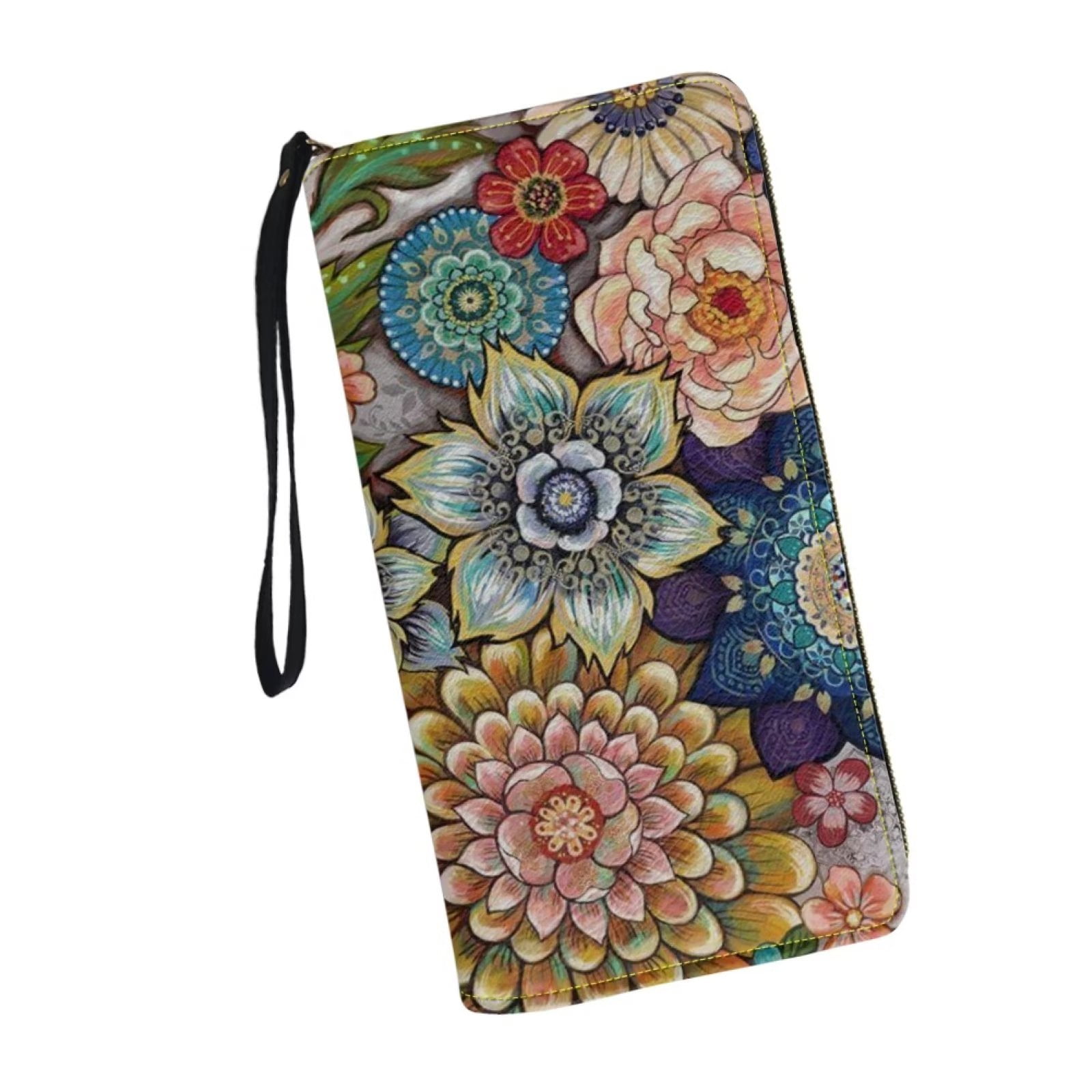 Diaonm-Abstract Bosnian Datura rint Women's RFID Blocking PU Leather ...