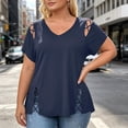 Business Casual Tops For Women Solid Color V-Neck Short Sleeve ...