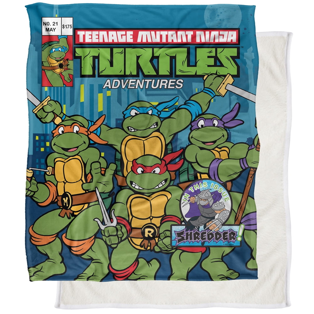 TMNT Blanket, 50"x60" TMNT Comic Cover No.21 Silky Touch Sherpa Back ...