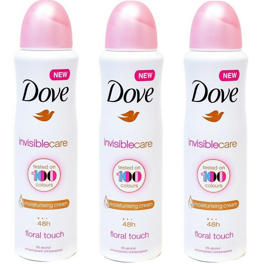 3 Pack Dove Invisible Care Floral Touch Antiperspirant Deodorant Spray ...