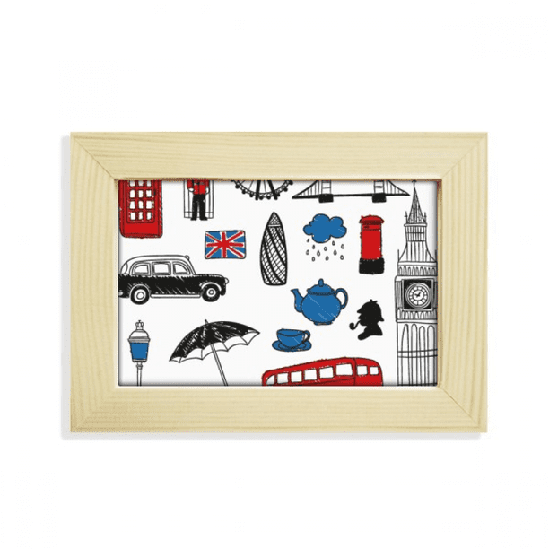 Marco de foto Unbranded Arte Pintura London Big Ben Madera 5x7 pulgadas ...