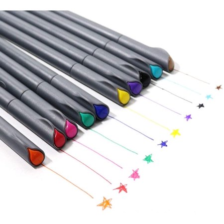 Fineliner Color Pen Set 0.38mm Fiber Nibs Colored Fine Line Point ...