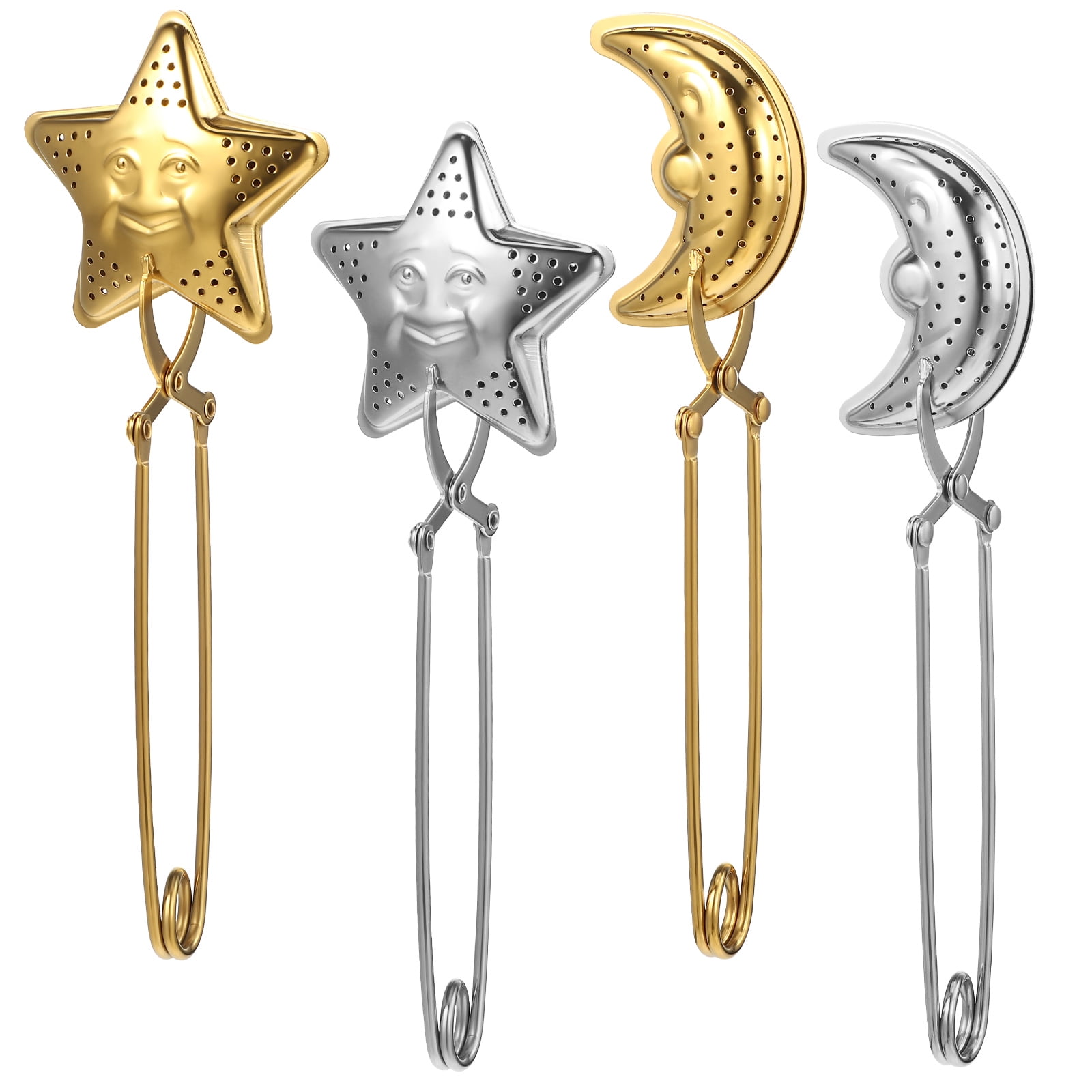 icolorfuled 4 Piece Stainless Steel Tea Strainers with Unique Shape for ...