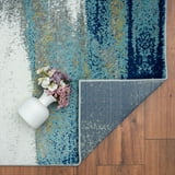 Luxe Weavers 8x10 Abstract Brushstrokes Light Blue Area Rug, Soft ...
