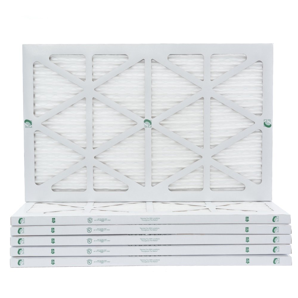 6 Pack of 14x30x1 MERV 10 Pleated Air Filters by Glasfloss. Actual Size ...