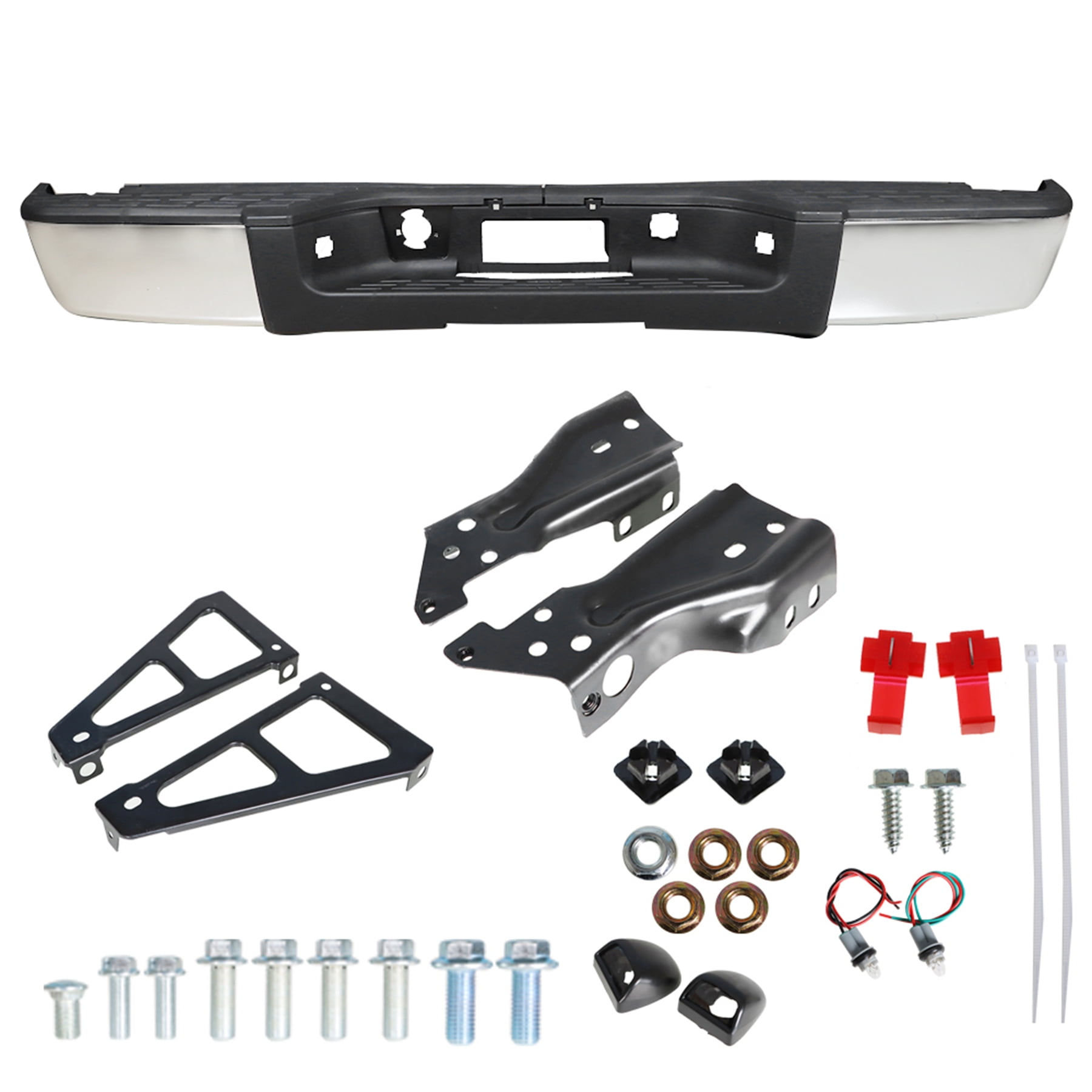 Genrics Chrome Rear Bumper Replacement for 2007-2013 Chevy Silverado ...