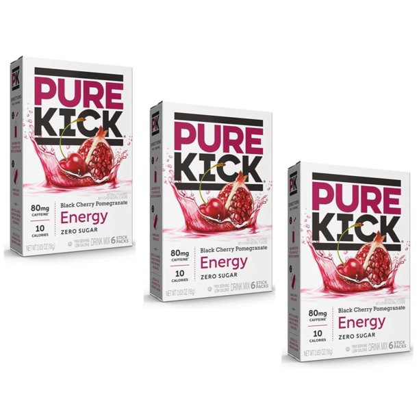 CGT Pure Kick Energy Black Cherry Pomegranate Singles to Go Zero Sugar ...