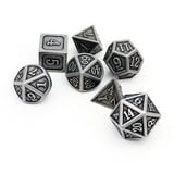 Haxtec Metal DND Dice Set RPG Antique Iron with Leather Bag for ...