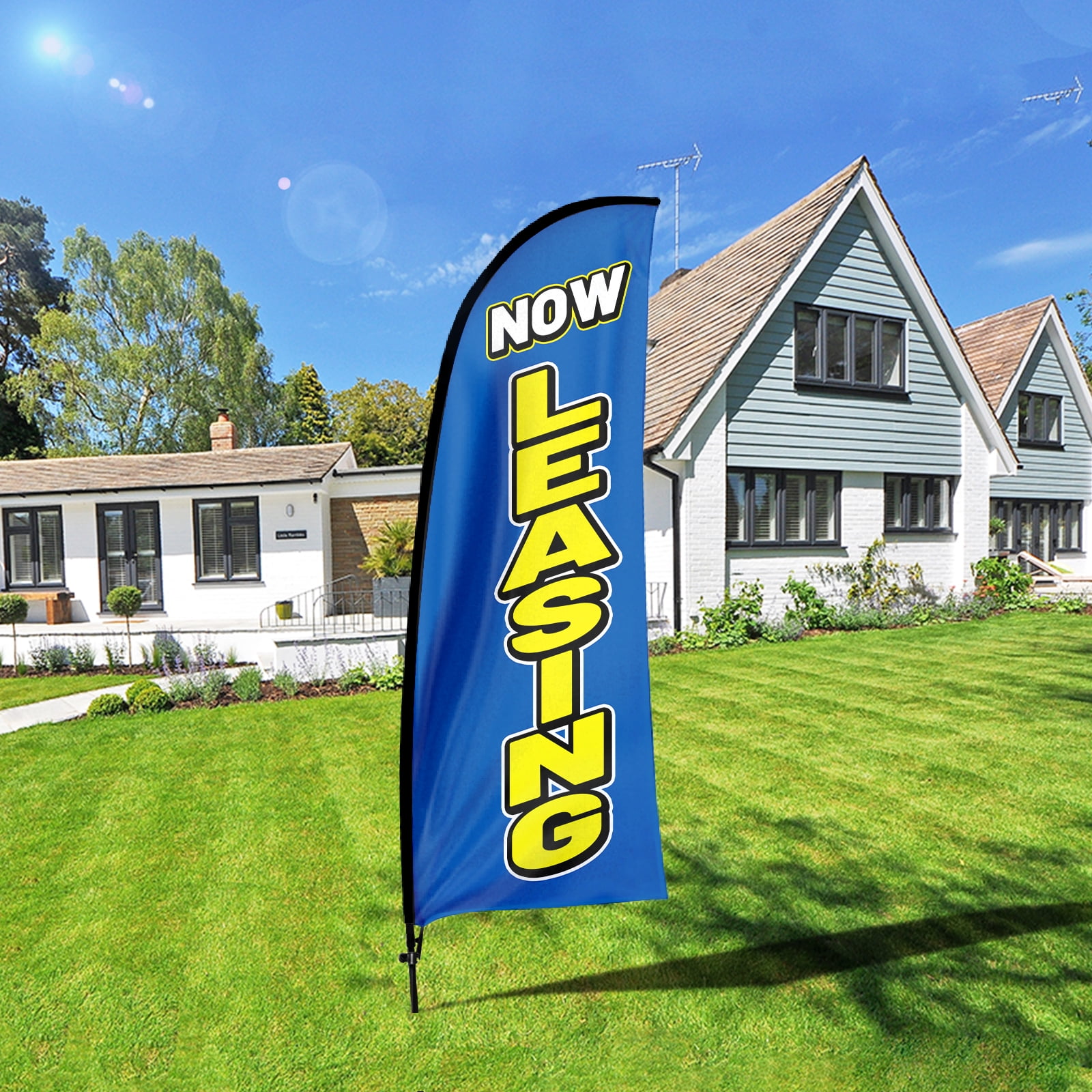 Qsum Now Leasing Business Flag With Pole Kit , Now Leasing Advertising ...