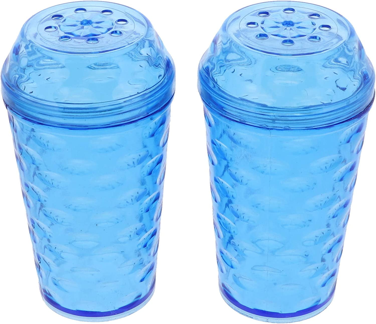 Servette Home Clear Plastic Salt and Pepper Shaker Set-Royal Blue ...