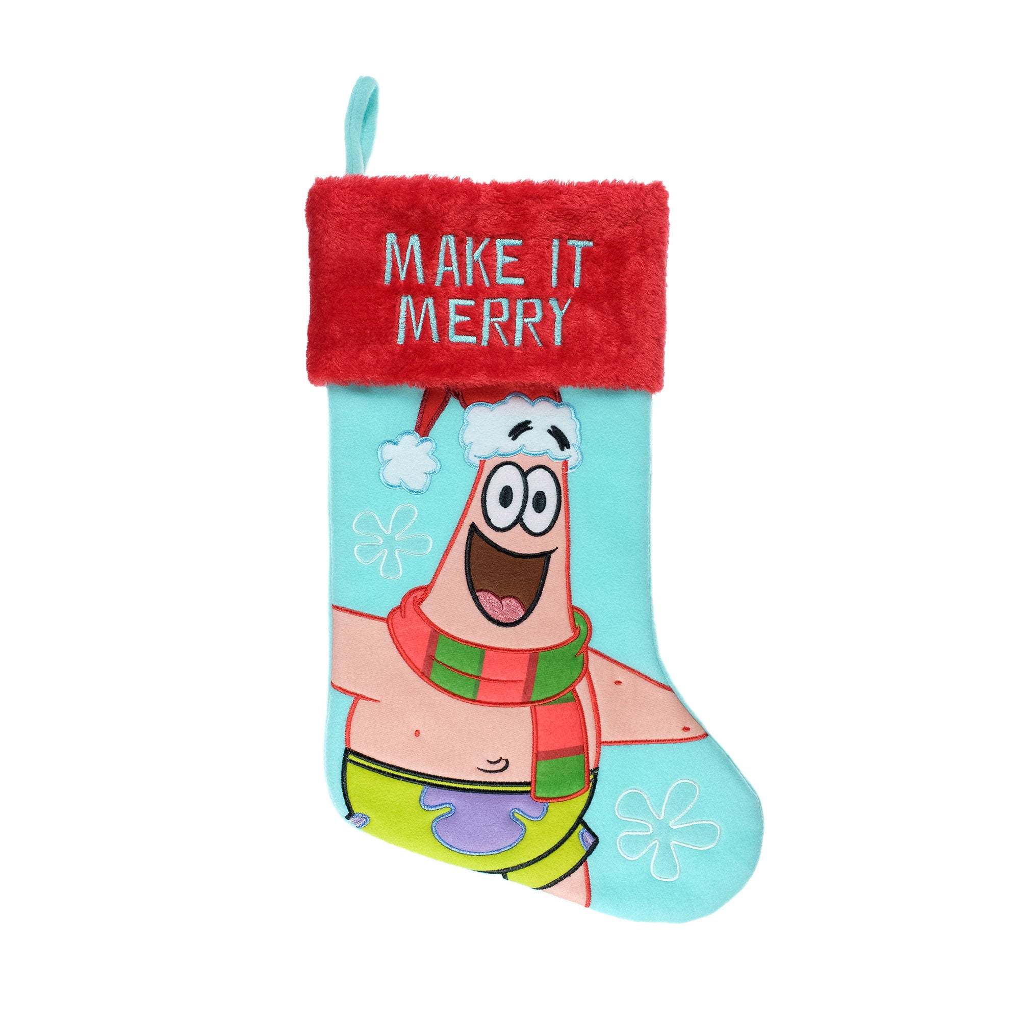 SpongeBob SquarePants Patrick Star Applique Holiday Stocking 20 ...