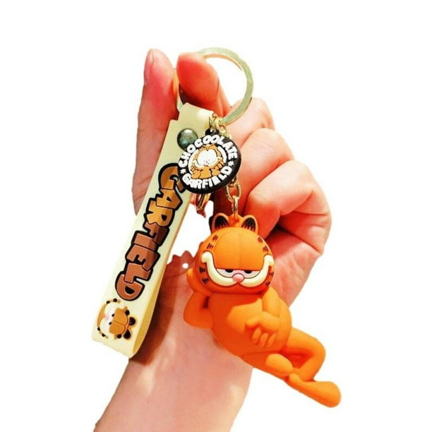Garfield Cartoon Character Rubber 3D Charm Keychain Keyring - Walmart.com