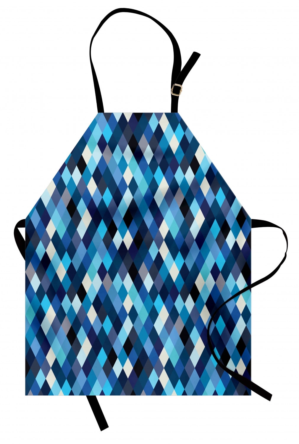 Modern Apron Fashion Triangles Hexagons and Geometrical Shapes in Blue ...