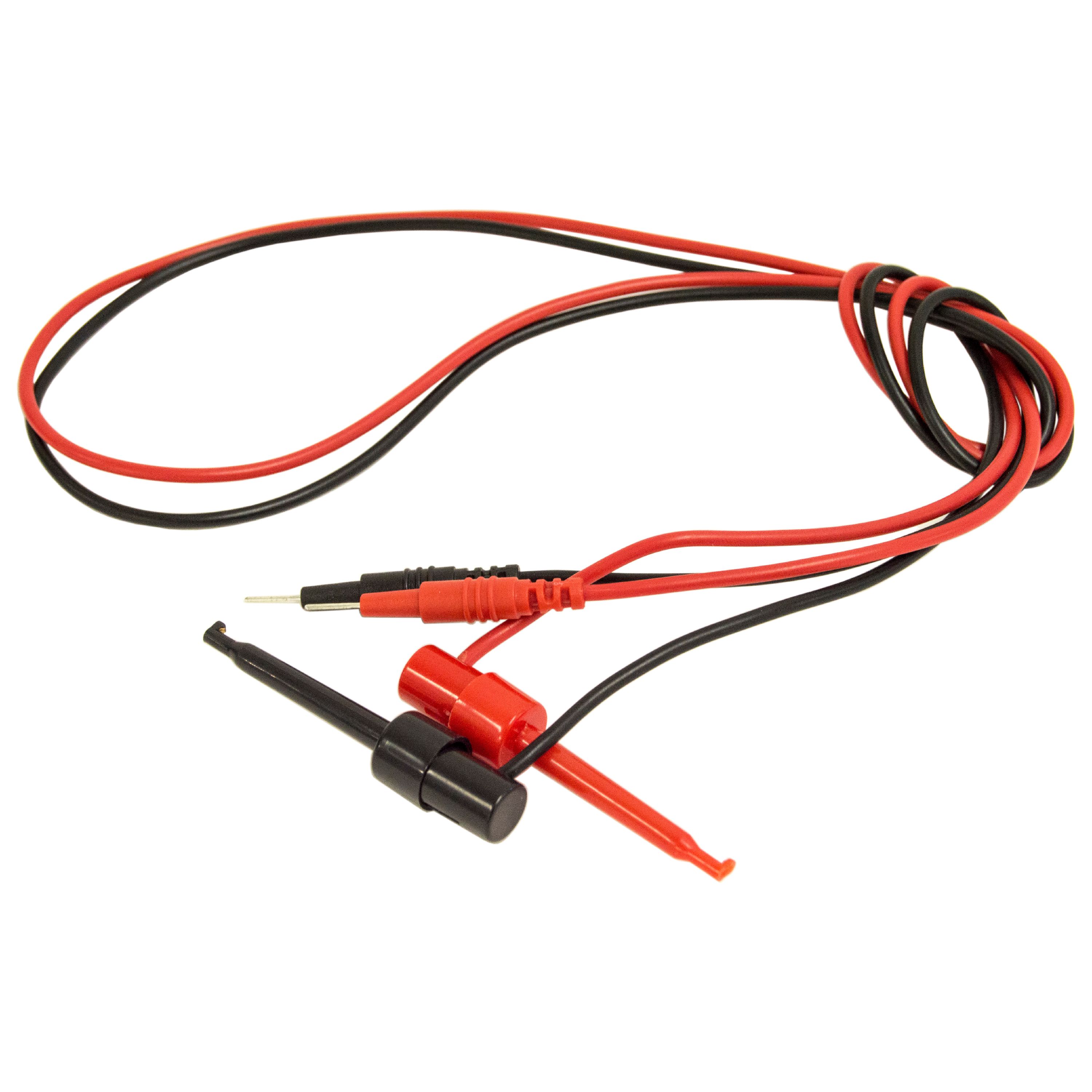 24" Mini Grabber to Test Pin Set, Includes 1 Red and 1 Black Lead ...