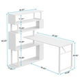 TribeSigns Rotating L-Shaped Desk with 5-Tier Bookshelf, Rustic Office ...