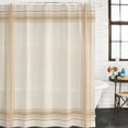 72x78 Inch Shower Curtain Tan Stripes Bathroom Decor, Waterproof Fabric ...