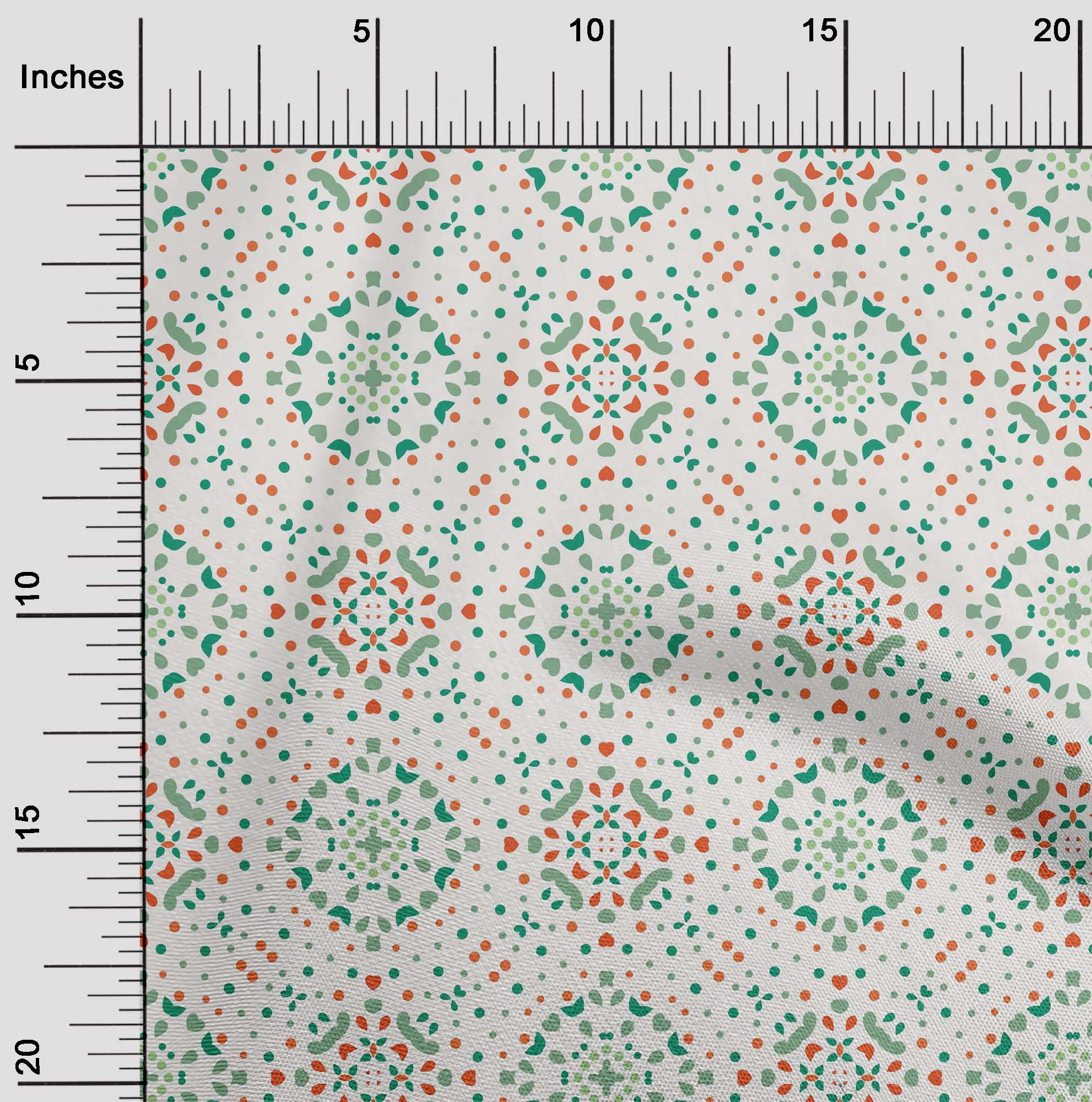 oneOone Viscose Chiffon Sea Green Fabric Dot|Heart & Shapes Geometric ...