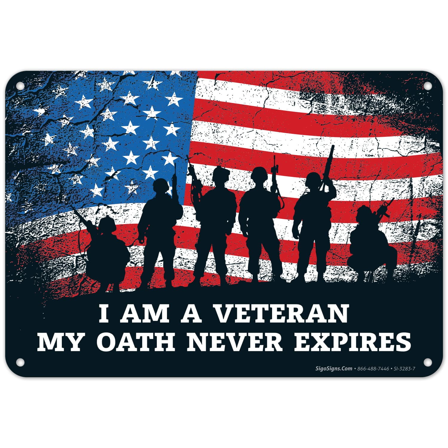 American Flag Veteran Oath Sign, Wall Decor Bar Man Cave Sign, 10x7 ...