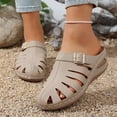 OKBOP Women Closed Toe Wedge Slip On Slide Sandals Medium Arch Support ...