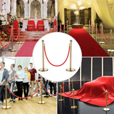 Round Top Stainless Steel Plated Stanchions posts with 1 of 6.5ft Red ...