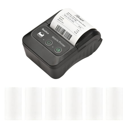 Bisofice Portable 58mm Receipt Thermal Printer 2 inches Mini Mobile Pocket Printers with 6 ...