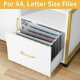 DWVO Wood File Cabinet with Charging Station, Rolling Lateral Filing ...