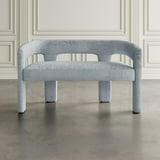 Jofran Gwen Modern Luxury Jacquard Fabric Upholstered Sculpture Bench ...