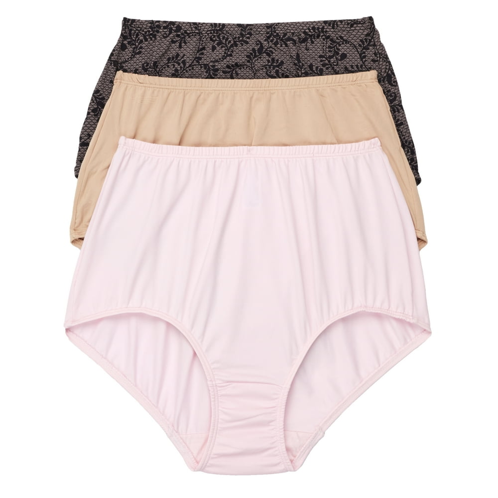 Olga - Olga Womens Without A Stitch Microfiber Brief 3-Pack Style ...