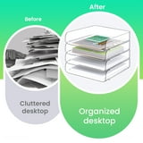 Tomorotec A4 Size Stackable Desk Tray Set, Office Document & Book ...