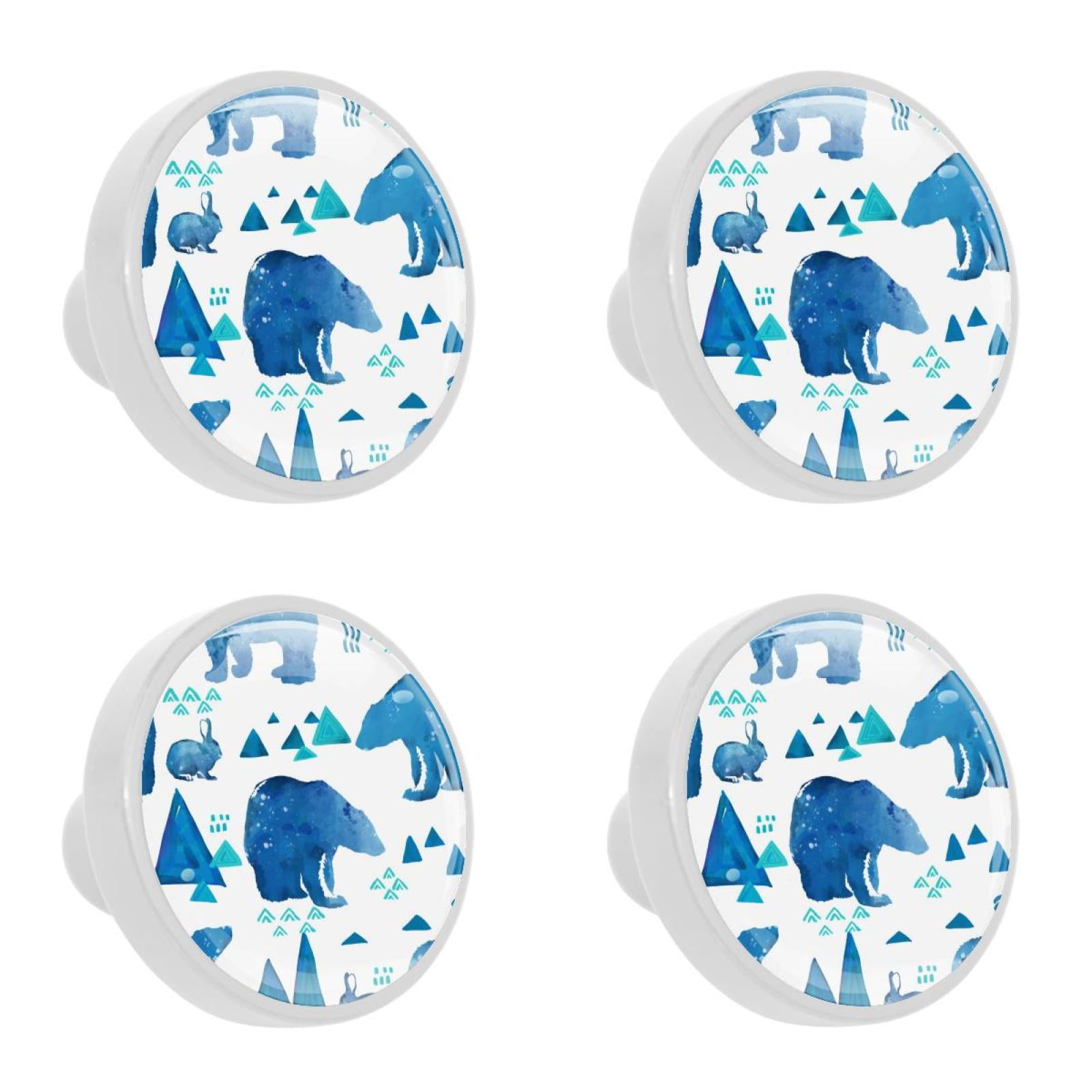 4 Pcs Polar Bear Knobs for Kitchen Cabinet Cupboard Dresser Bookcase ...