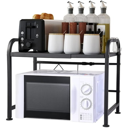 Expandable Microwave Shelf Rack Unit Kitchen Storage Stand Countertop ...