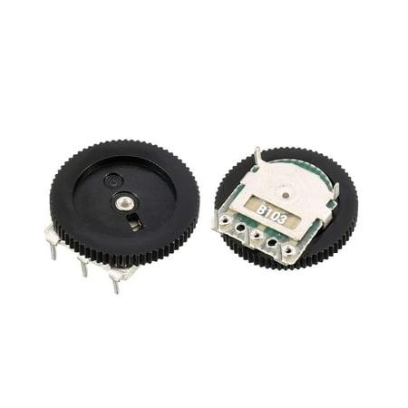 B103 10K Ohm 0.05W 3-Pin Dual Linear Dial Wheel Potentiometer 16mmx3mm ...
