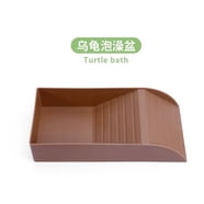 Reptile Water Dish Tortoise Habitat with Non-Slip Ramp Shallow Reptile ...
