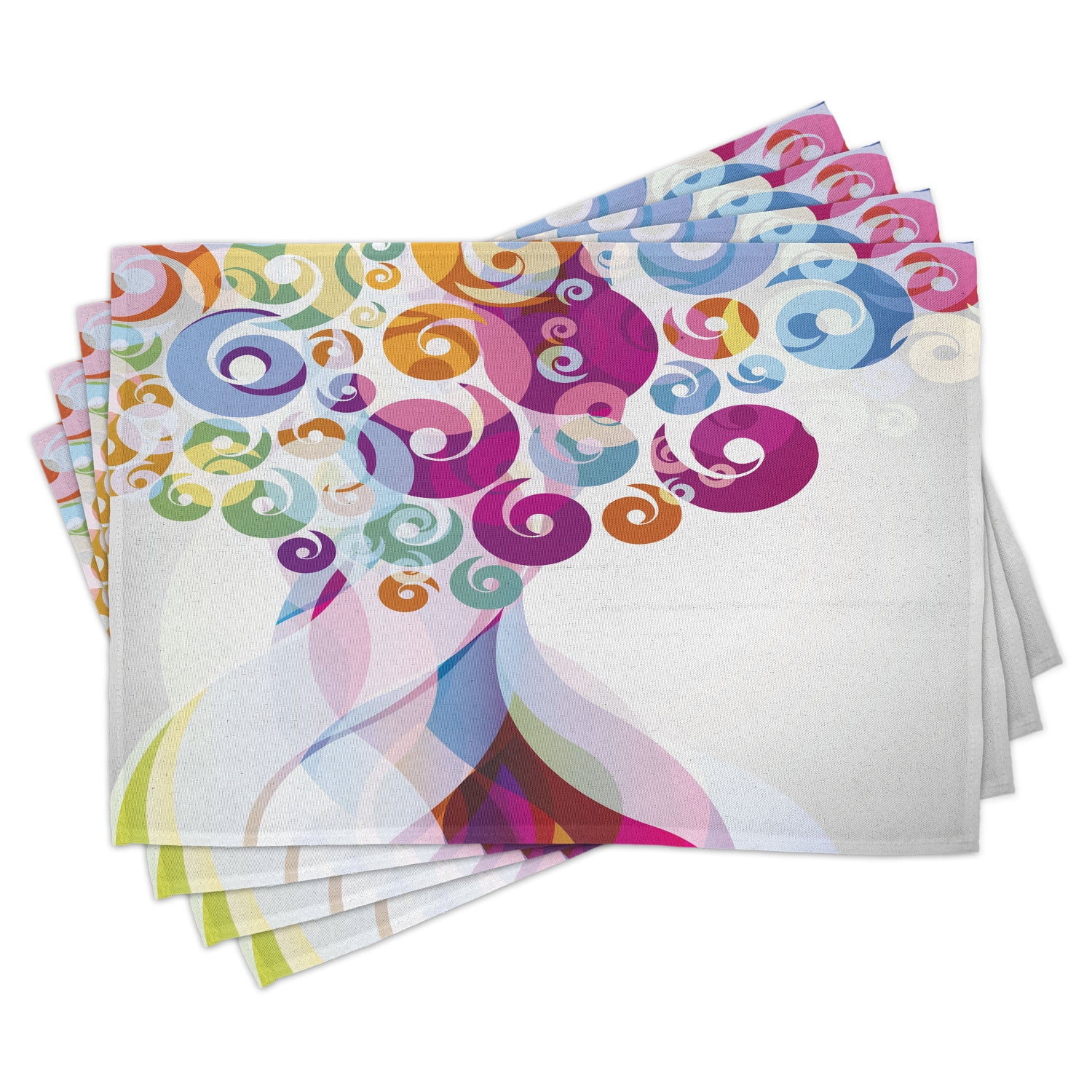 Modern Art Placemats Set of 4 Digital Whirlwind Textured Vortex ...