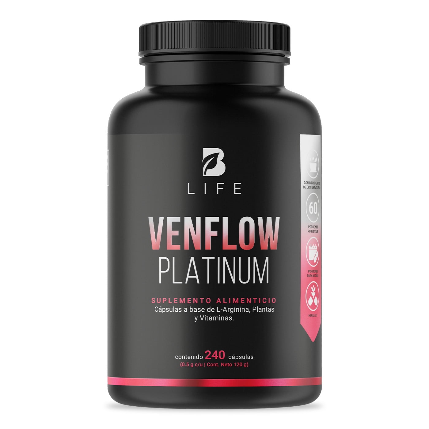 Venflow Platinum B LIFE 240 cápsulas con jengibre Ajo negro arginina ...