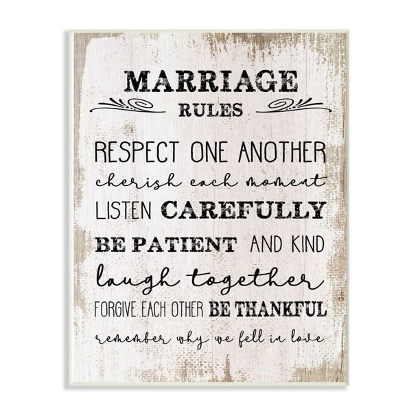 Stupell Industries Marriage Rules Home Family Inspirational Word ...